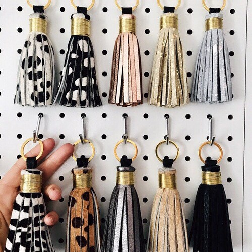 Leopard Print Leather Keyring With Personalised Name or - Etsy