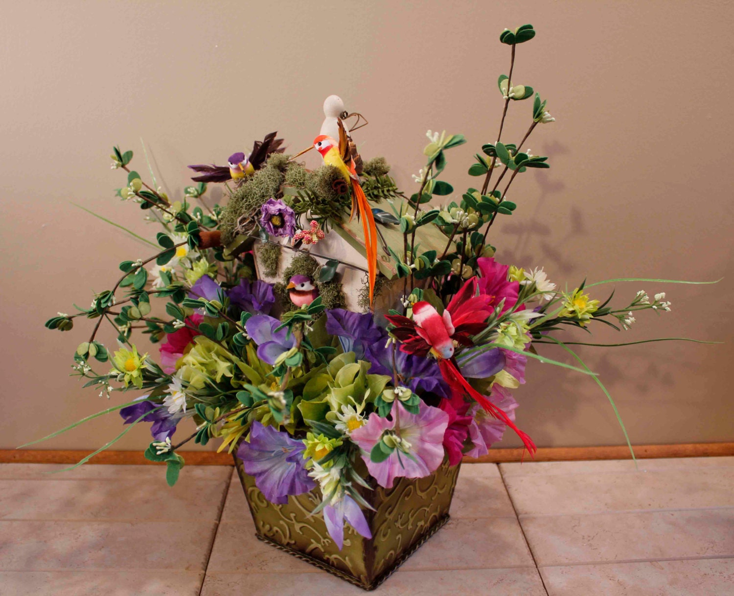 5 Hummingbird Haven Birdhouse With Hummingbird Nest item 256 - Etsy