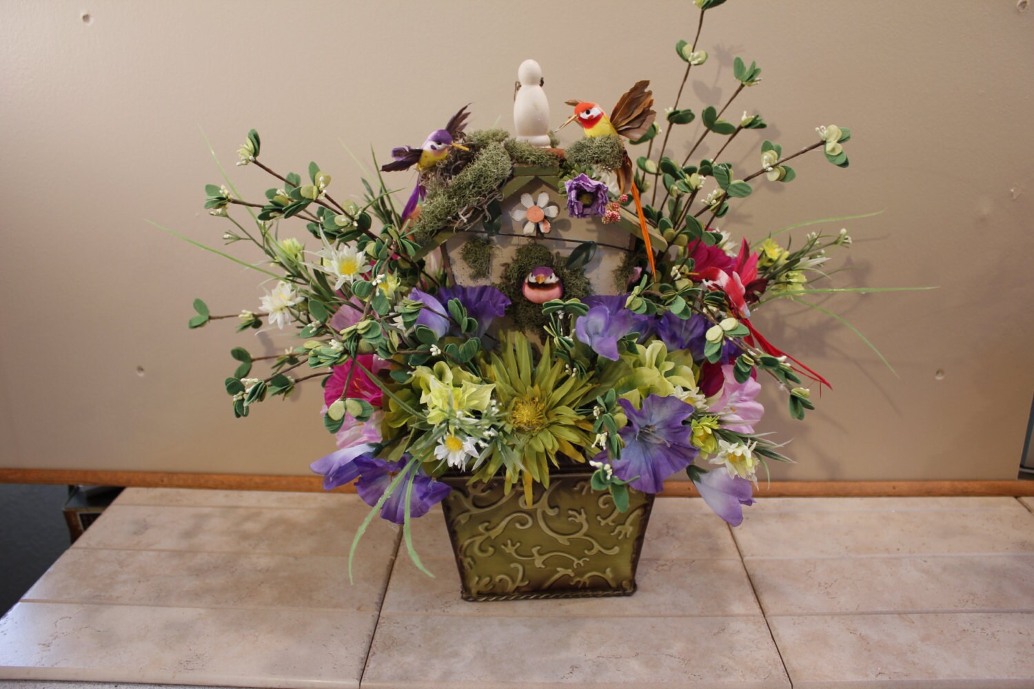 5 Hummingbird Haven Birdhouse With Hummingbird Nest item 256 - Etsy