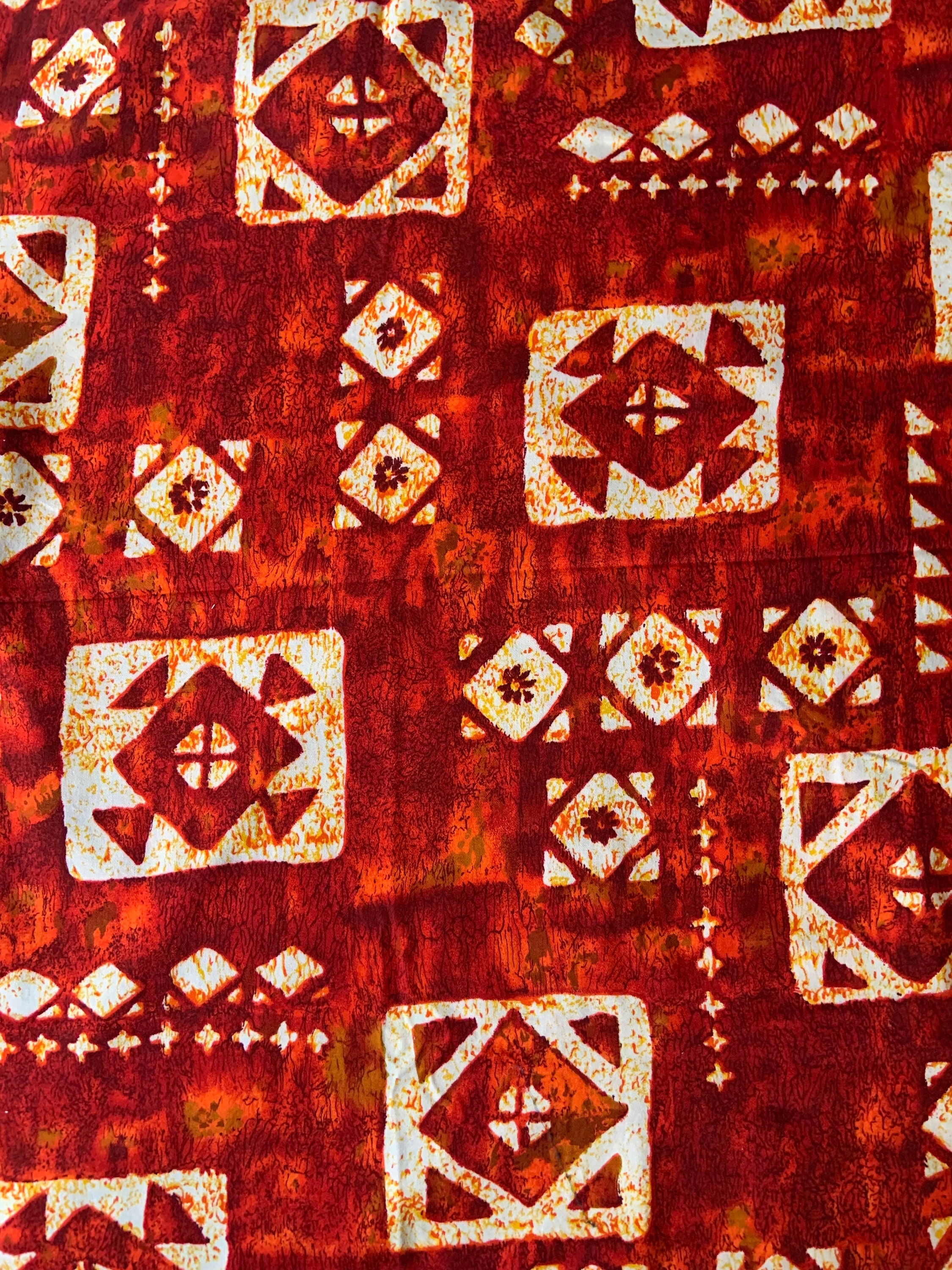 3 YARDS Vintage Fabric BATIK STYLE Printed Cotton Cloth 42 Wide - Etsy