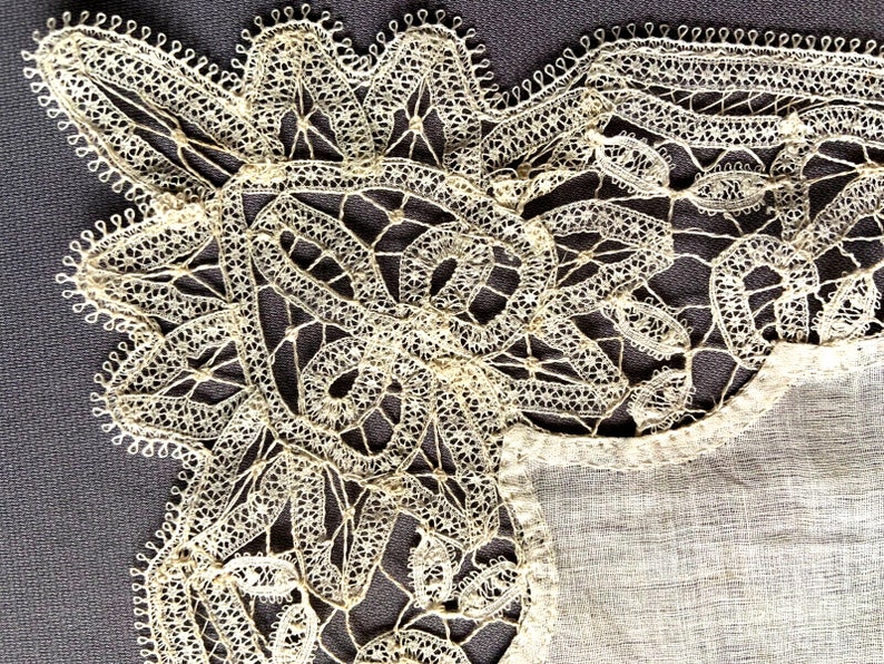 4 VINTAGE Linen BRIDE'S HANDKERCHIEFS Battenburg Net Lace - Etsy
