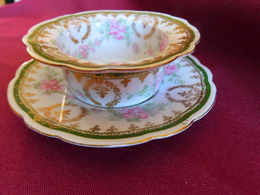 Imperial Crown Porcelain Custard Dish and Saucer, Porcelain Ramekin and ...