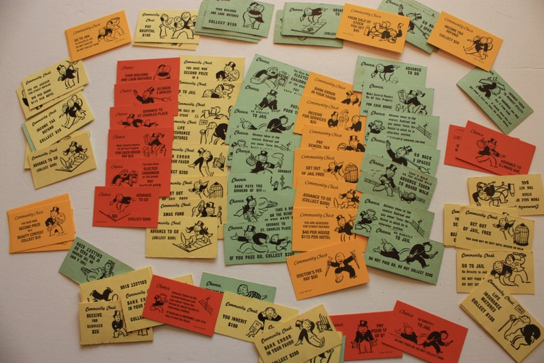20 Monopoly Chance and Community Chest Cards for Crafts, Monopoly Cards ...