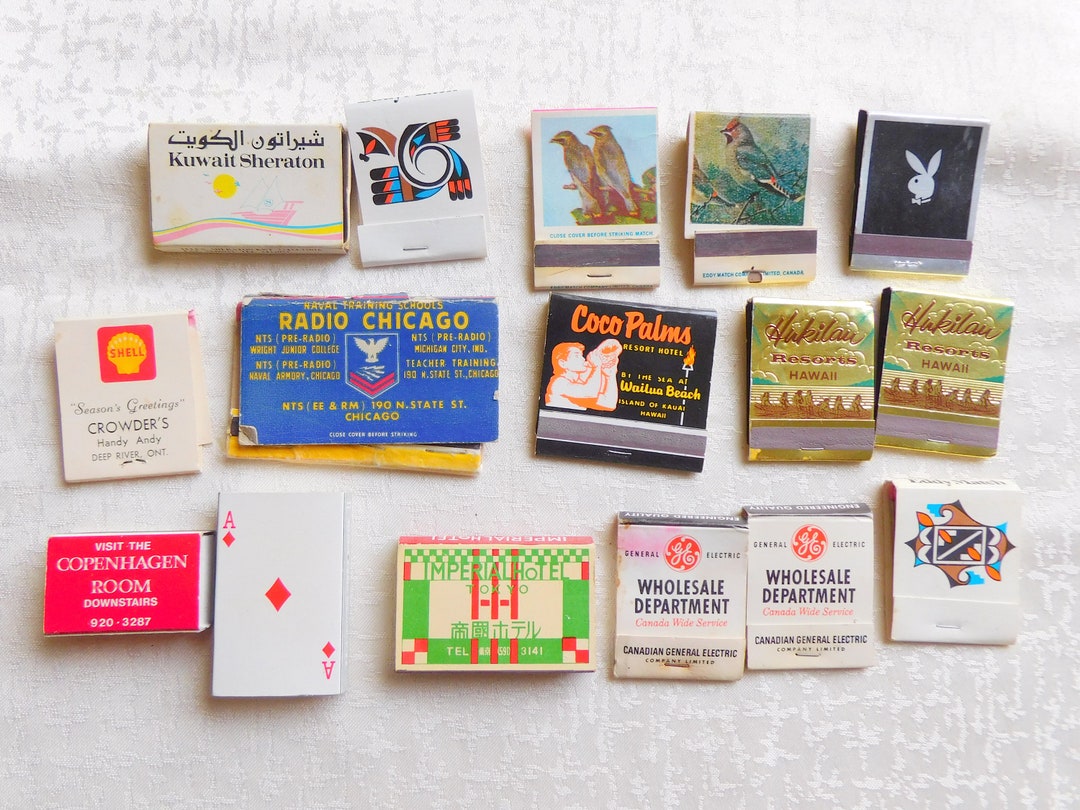 Set of 12 Vintage Matchbook, Matchbox. Playboy, Eddy Match, General ...