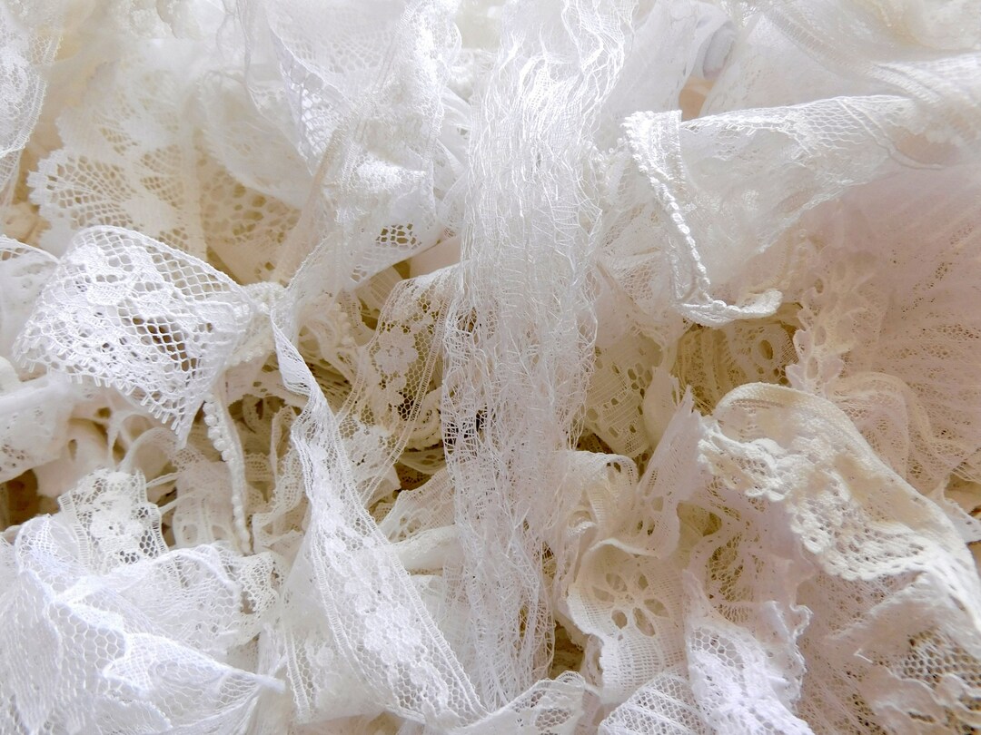 Five Yards White Lace Assortment of White Lace and Trim - Lace Pieces ...
