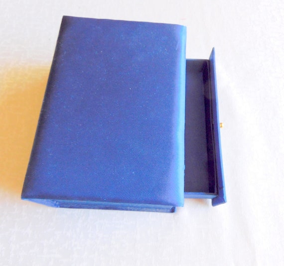 Royal Blue Satin Jewellery Box, Satin Jewelry Box, Bl… - Gem