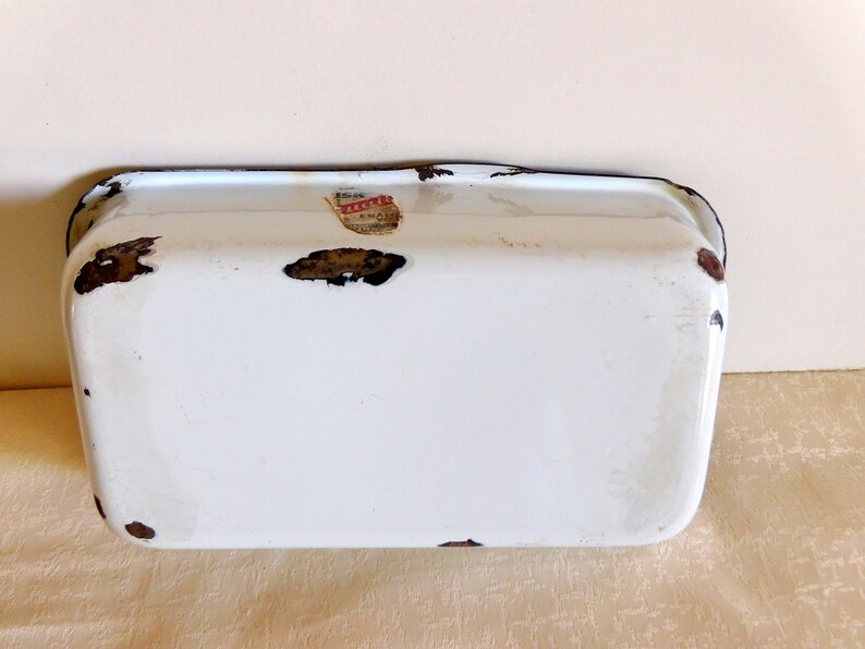 Vintage Small White Enamel Dish, Laboratory Enamel Dish, Hospital ...