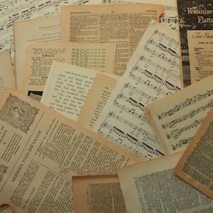 50 Vintage Assorted Pages Bundle - Music, Cookbooks, Reference Books ...