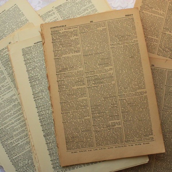 Old Dictionary Pages - Etsy