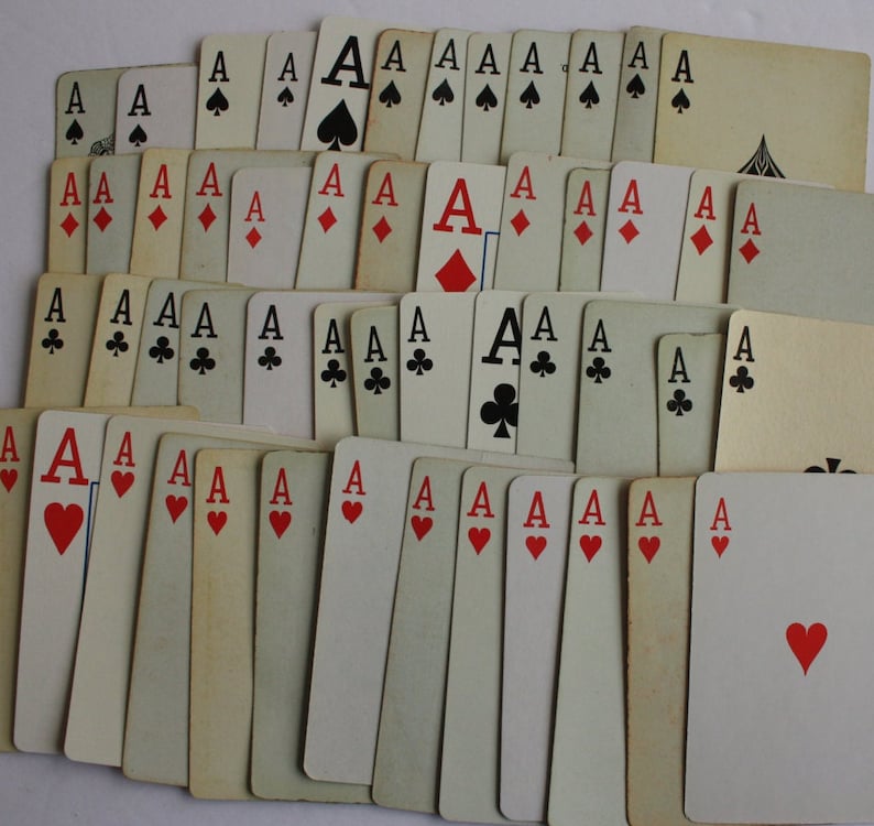 Ace Playing Cards: Set of 12 Ace Cards, Swap Cards - Etsy