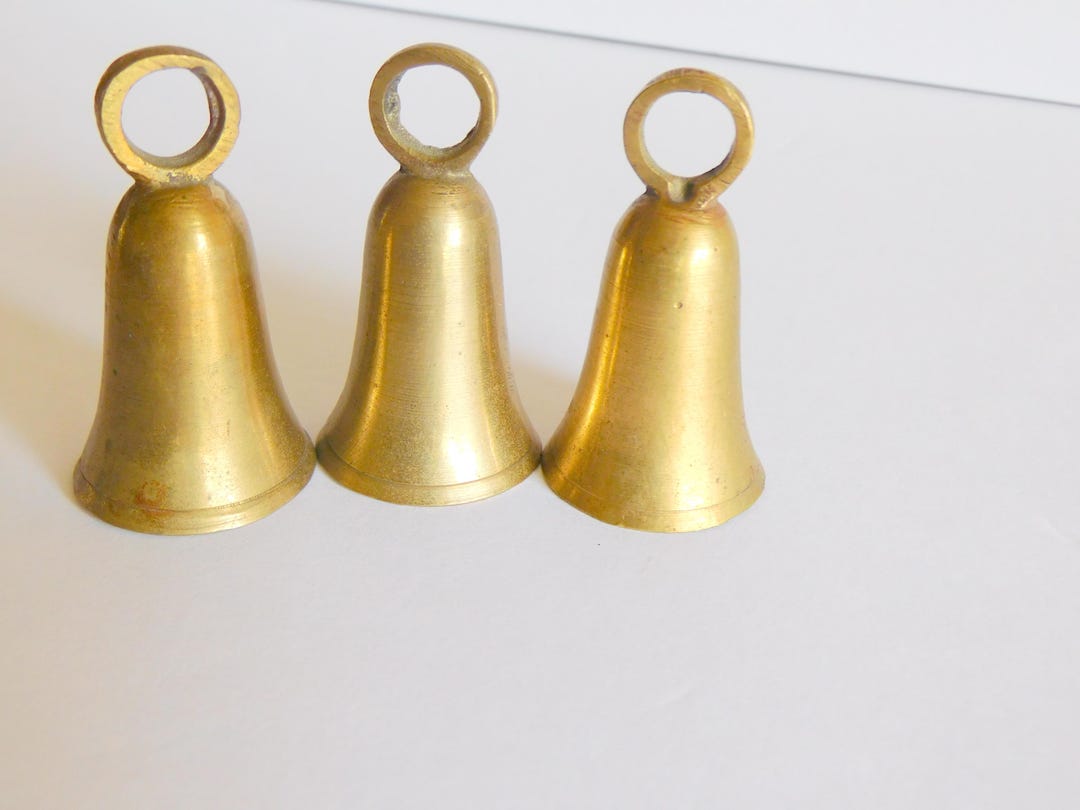 Set of Three Brass Bells, India Brass Bells, Vintage Brass Bells ...
