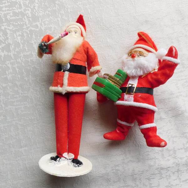 Flocked Santa - Etsy