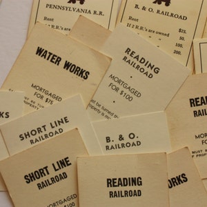 10 Monopoly Railroad and Utility Cards for Crafts, Monopoly Cards ...