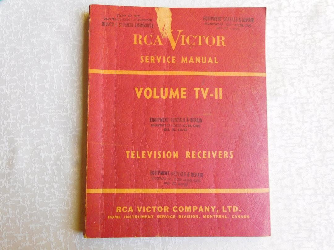 Vintage 1952 - 1953 RCA Victor Service Manual, RCA Television Manual ...