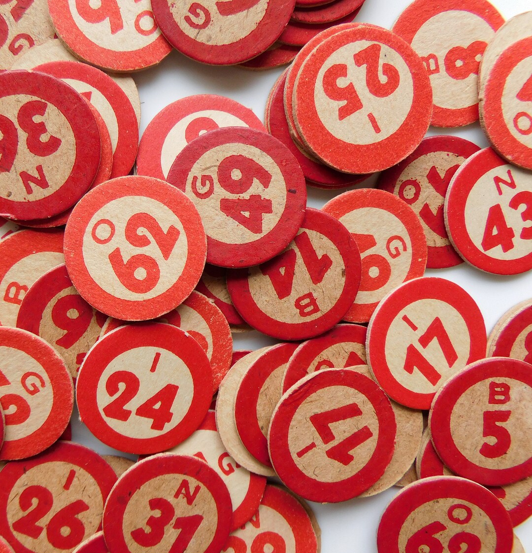 Set 25 Vintage Bingo Numbers to Use for Collage, Scrapbooks, Vintage ...