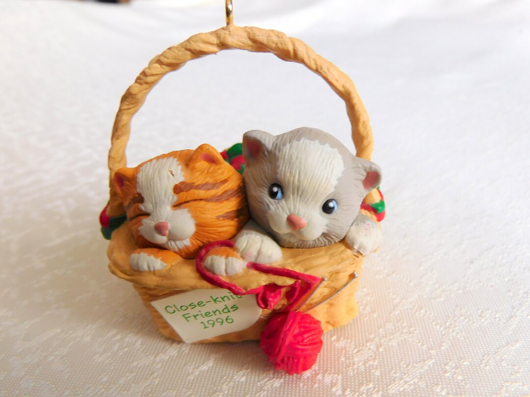 Vintage 1996 Close Knit Friends, Cat Ornament, Kitten Ornament ...