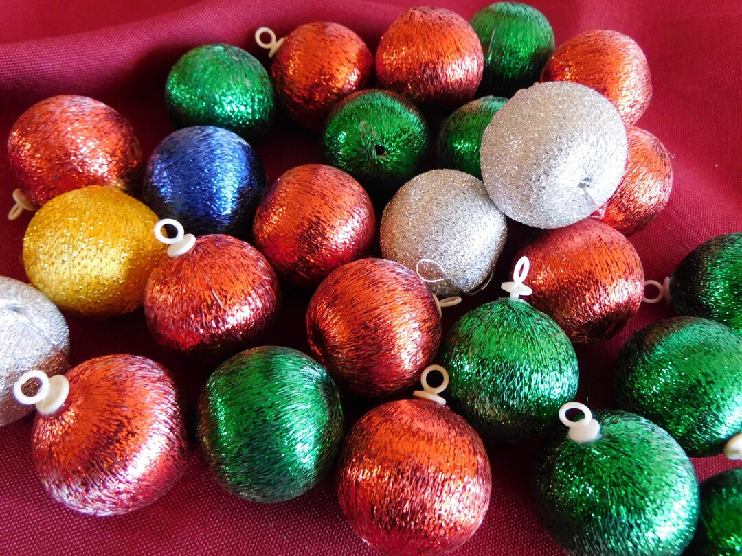 Set of 26 Sparkly Satin Christmas Balls, Satin Balls, Shiny Satin Balls ...