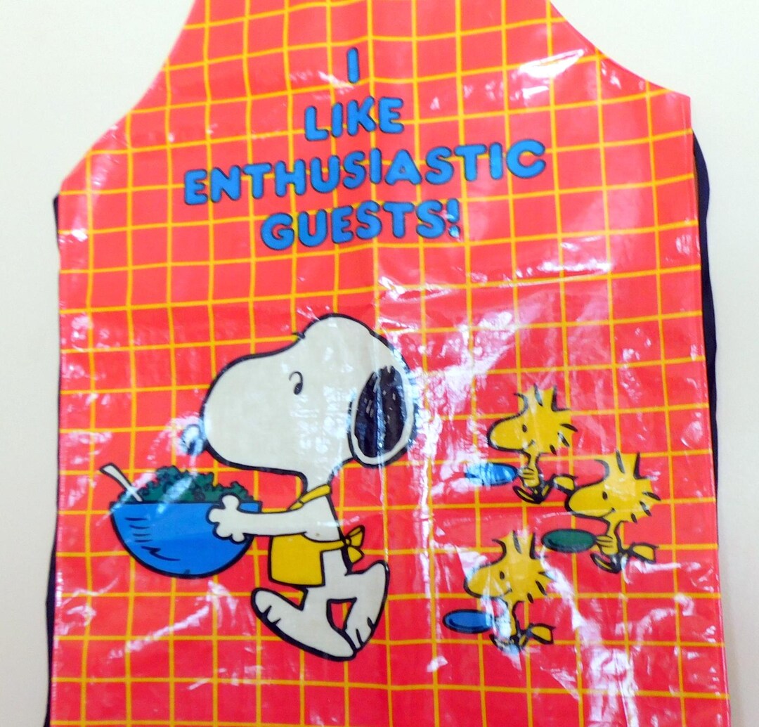 Vintage Snoopy Apron by Sari Fabrics, Woodstock Apron, Peanuts Gang ...