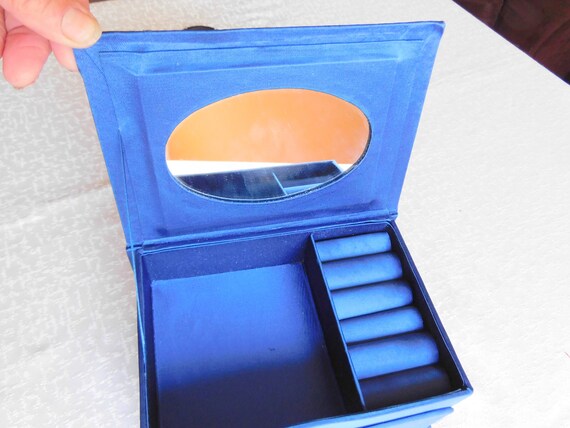 Royal Blue Satin Jewellery Box, Satin Jewelry Box, Bl… - Gem
