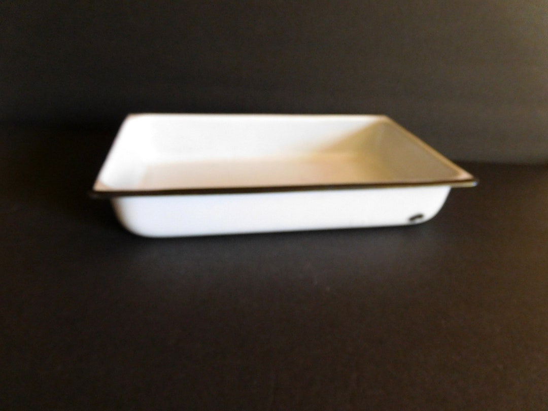 Vintage White Enamel Dish, Laboratory Enamel Dish, Hospital Enamel Dish ...