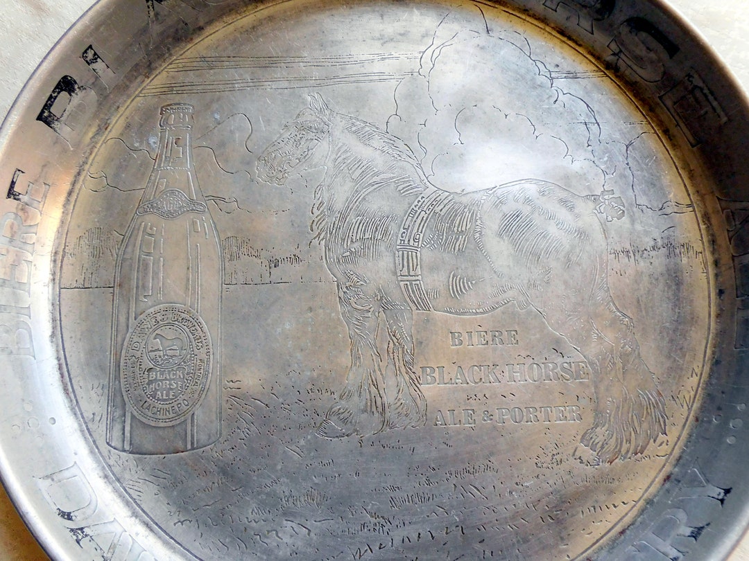 Black Horse Ale Tray, Beer Tray, Beer Serving Tray, Stamped Black Horse ...