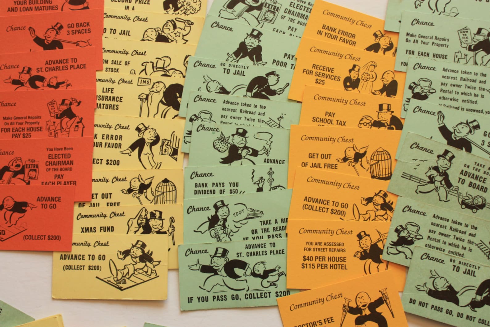 20 Monopoly Chance and Community Chest Cards for Crafts, Monopoly Cards ...
