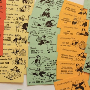 20 Monopoly Chance and Community Chest Cards for Crafts, Monopoly Cards ...