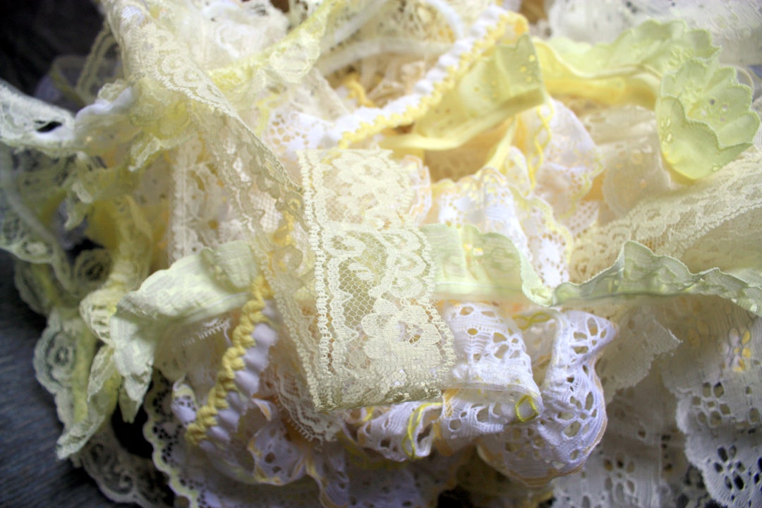 Yellow Lace Pieces, Yellow Trim Pieces, Yellow Edge Lace, Yellow Lace ...