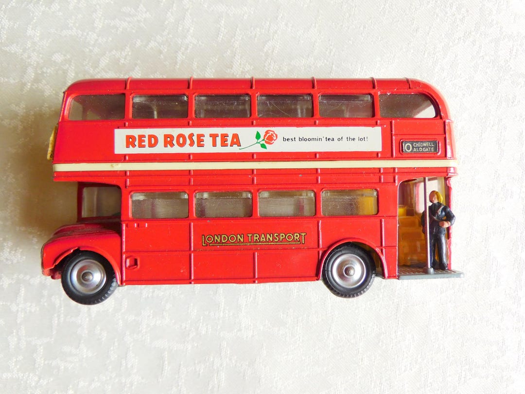 RED ROSE Vintage Corgi Double Decker Bus, London Transport Routemaster ...