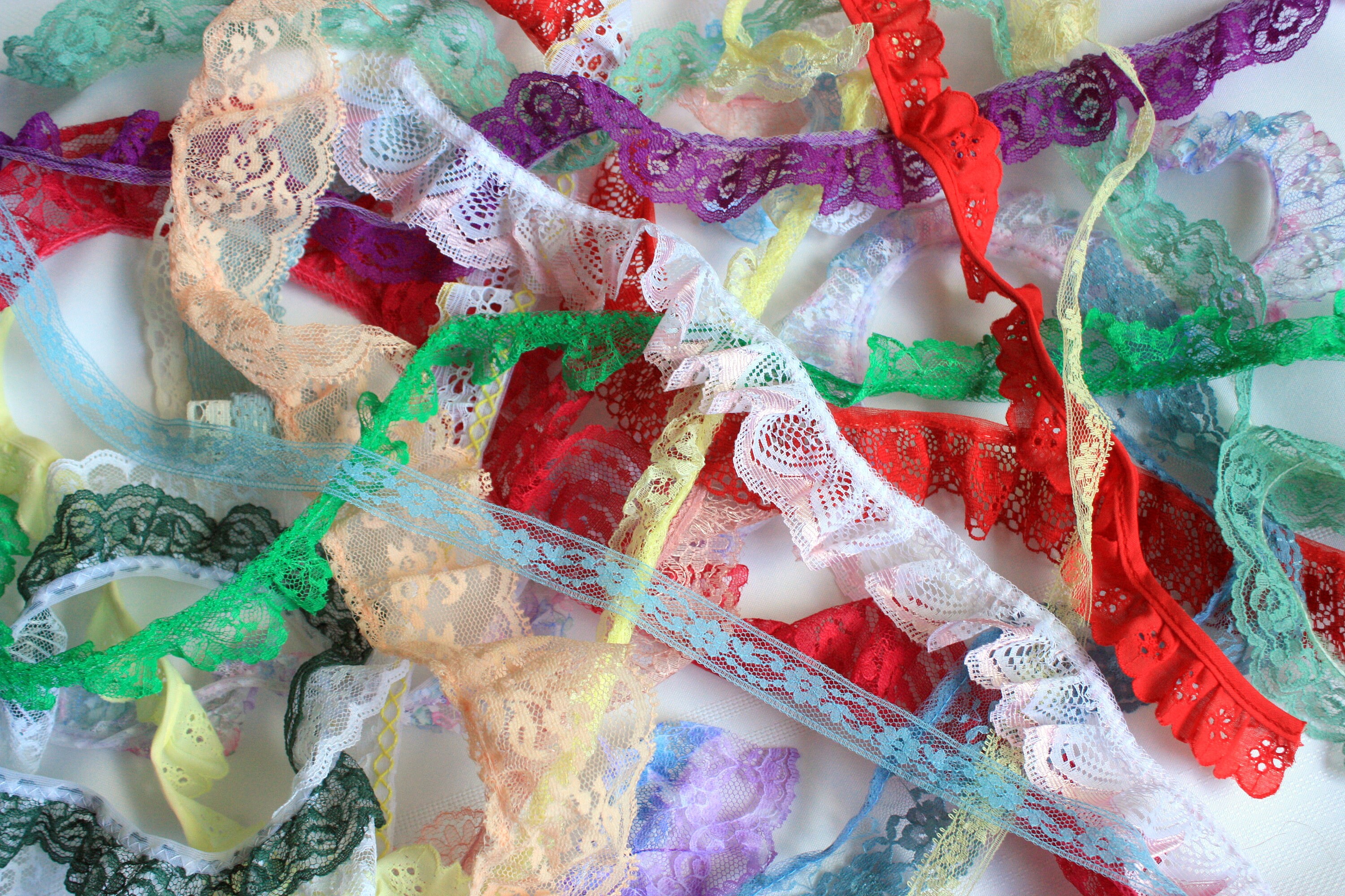 Five Yards of Assorted Colored Lace and Colored Trim Lace - Etsy