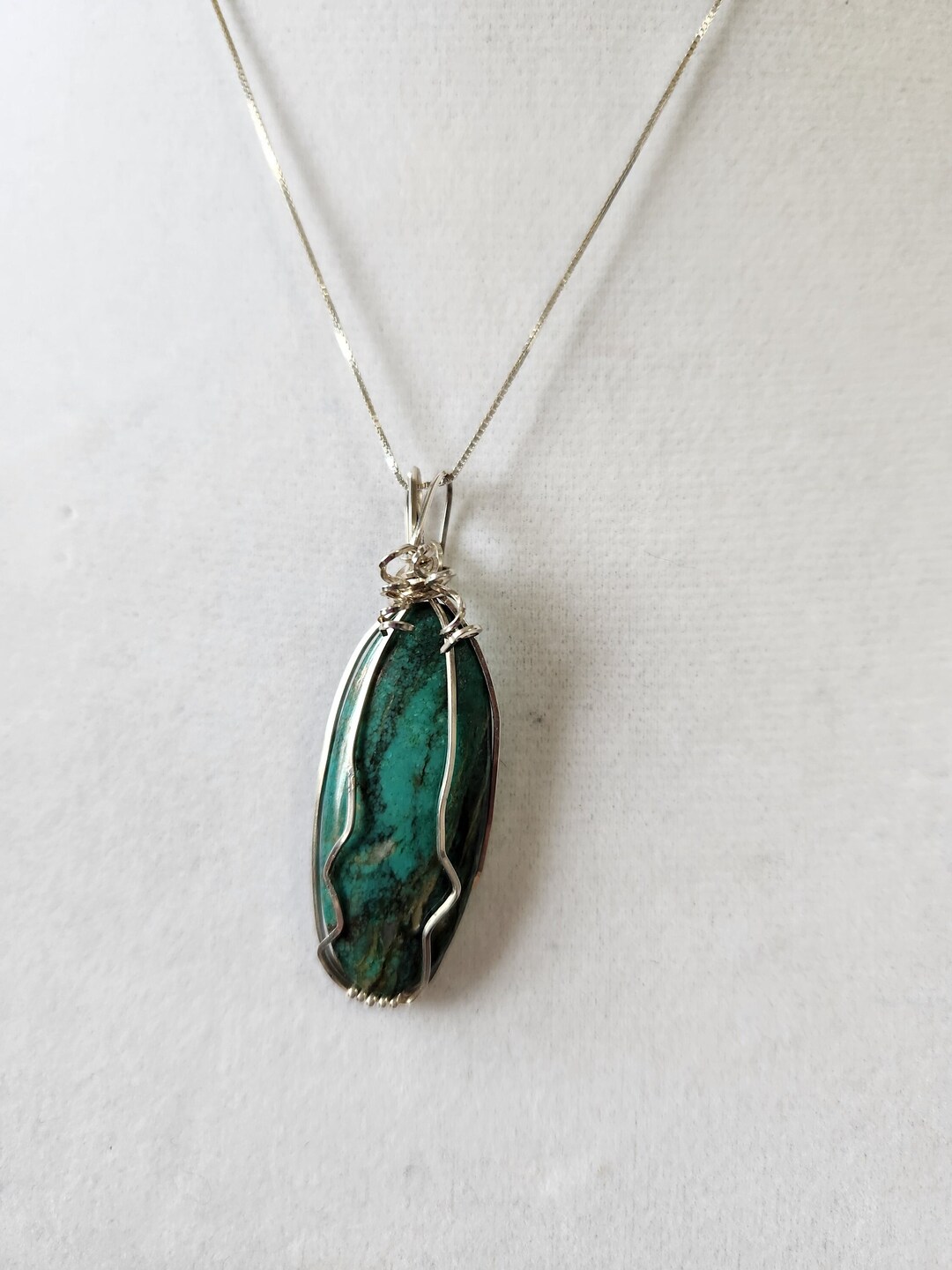 Beautiful Oval Turquoise Wire Wrap Pendent- Turquoise Pendent in ...
