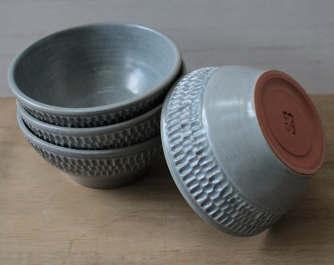 Rustic Stoneware Serving Bowl With Dripping Glazes in White and Ocher ...