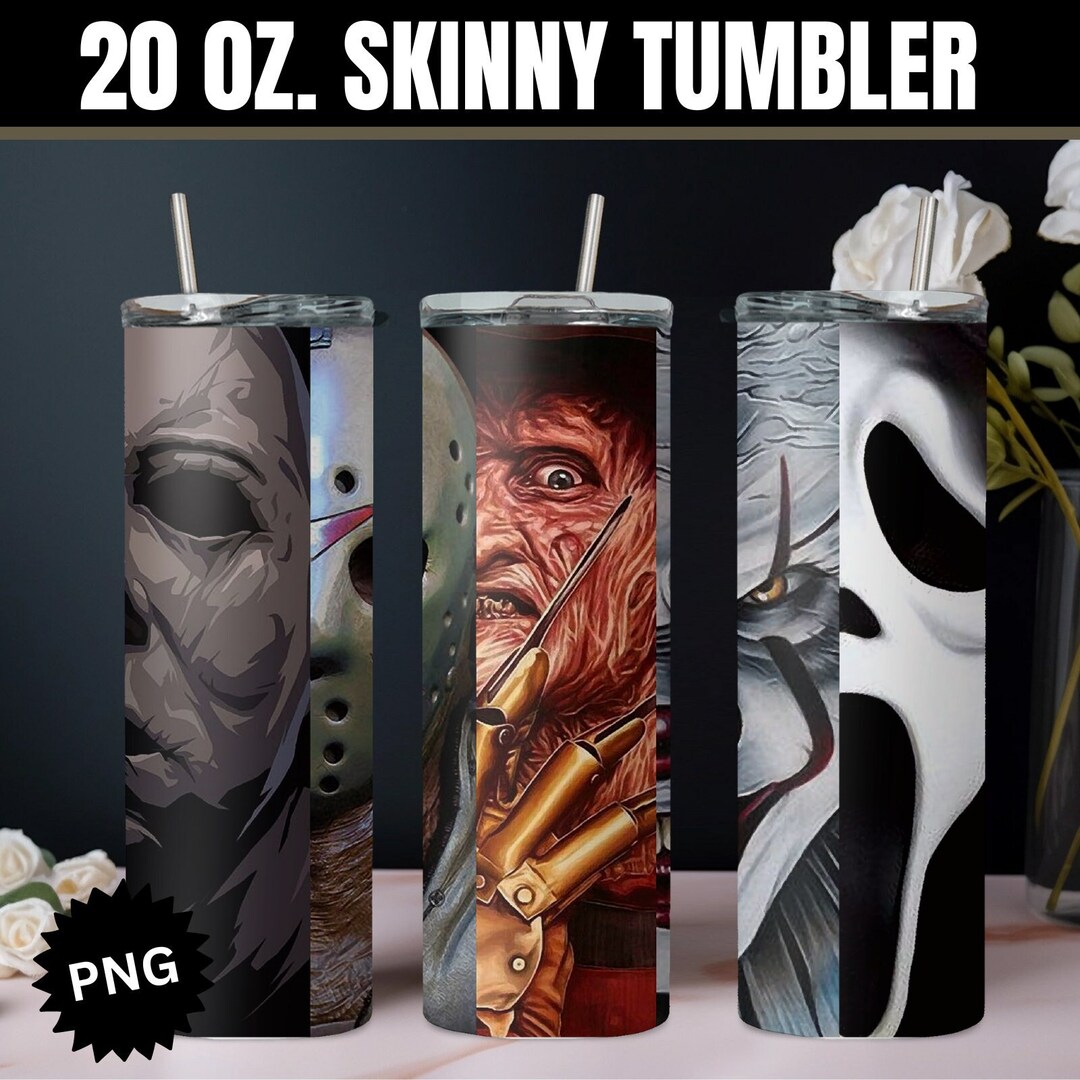 Horror Characters Tumbler Wraps for 20oz Sublimation Tumbler Bundle ...