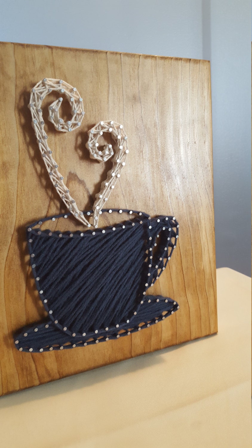 Coffee Cup String Art Handmade - Etsy