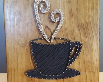 String Art Pattern coffee Cup String Art DIY - Etsy
