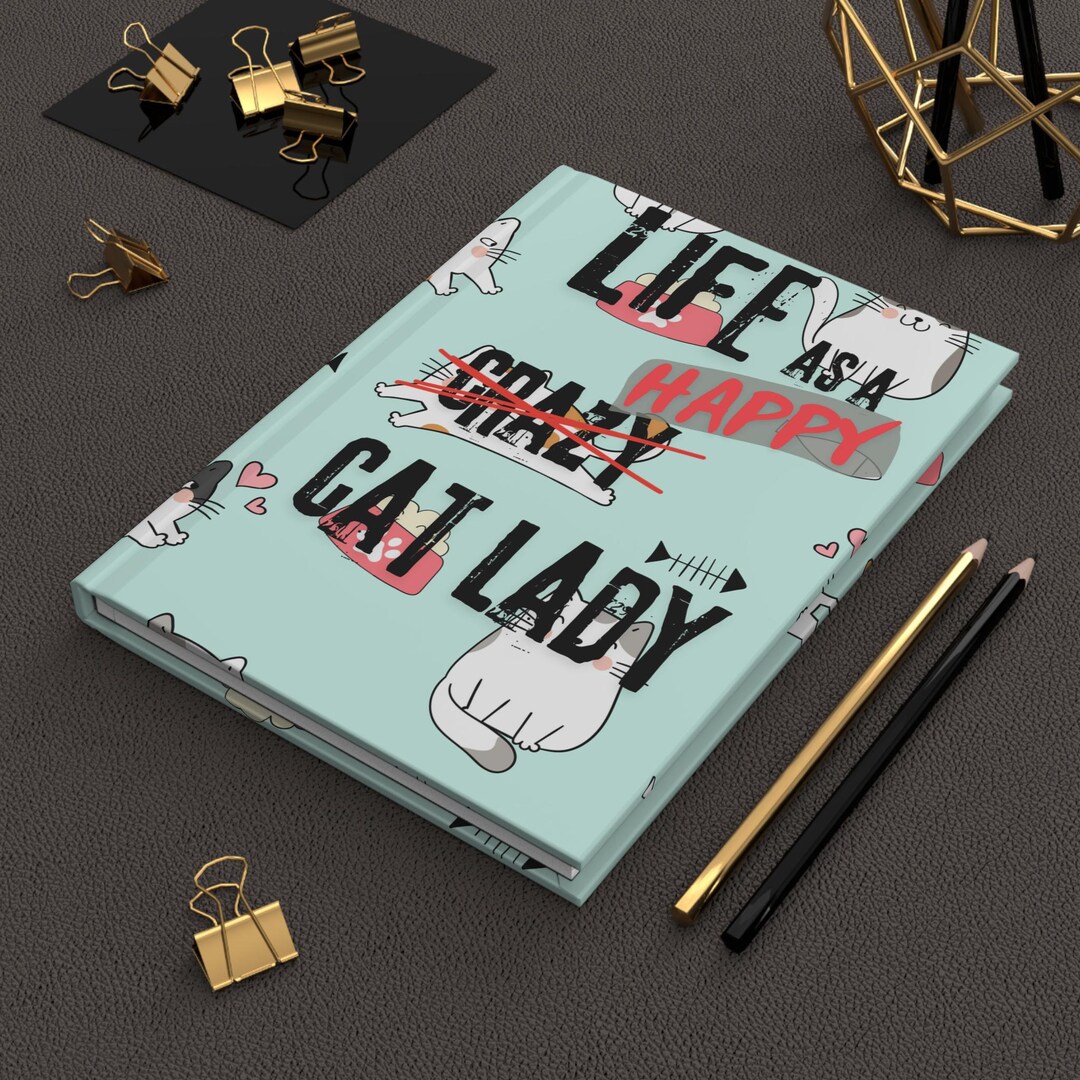 Cat Hardcover Journal, Cute Journal/notebook, Gifted Cat Owners, Diary ...