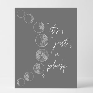 It's Just a Phase Moon Poster Wall Art Instant Download Printable - Etsy