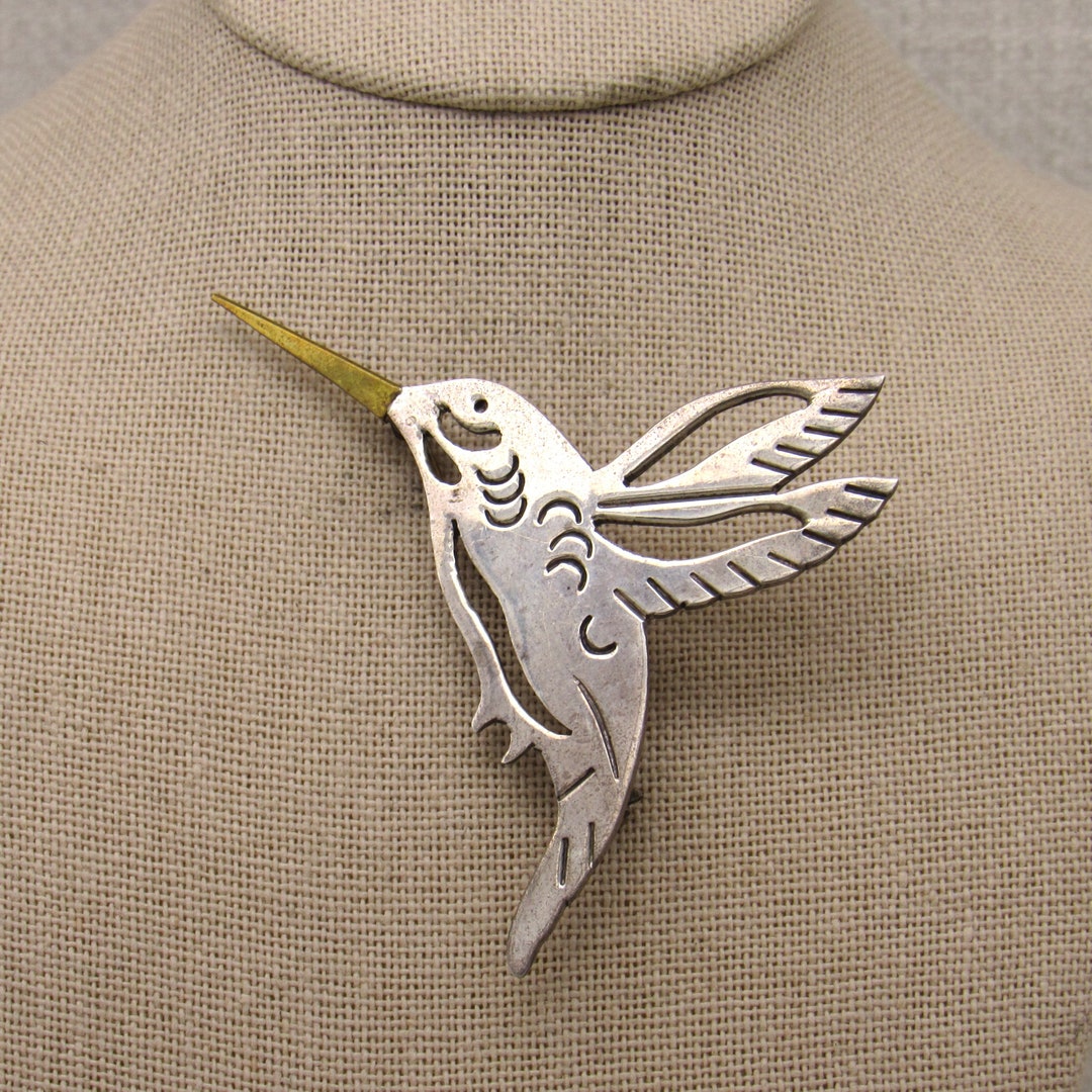 Sterling Silver Hummingbird Pin From Mexico + - Etsy