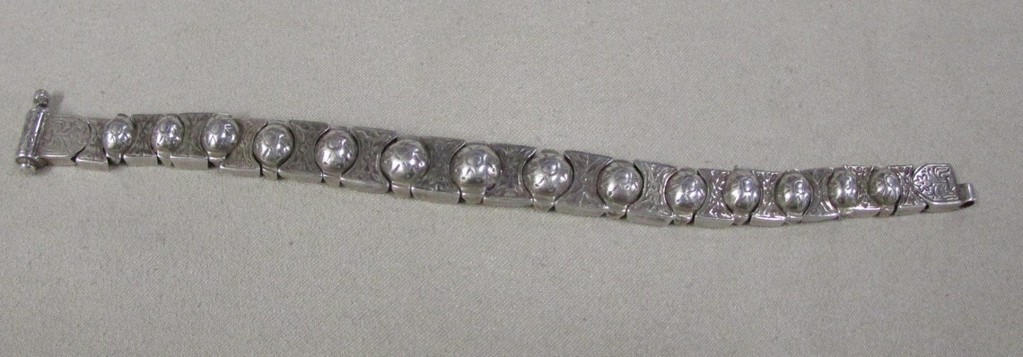 Sterling Silver Link Bracelet on Fox Tail Chain + - Etsy