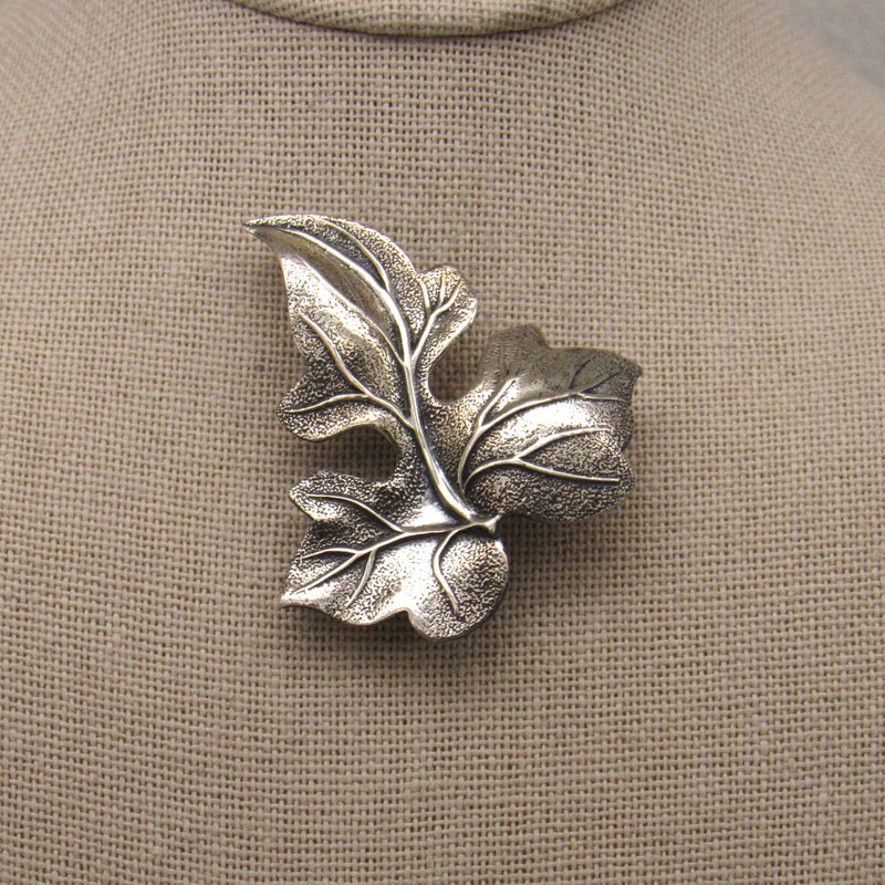 Sterling Leaf Pin - Etsy