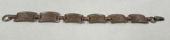 Copper Link Bracelet with Thunderbirds + - Gem