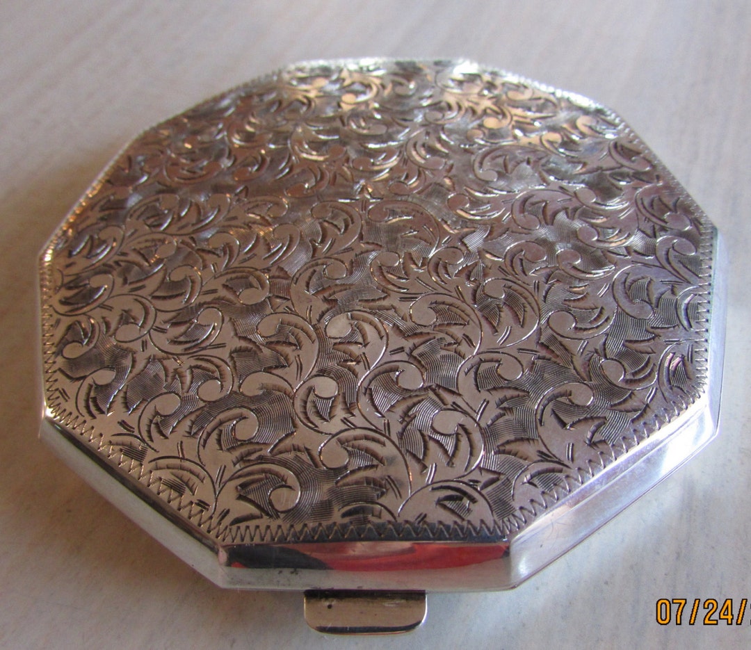 Sterling Silver Loose Powder Compact + - Etsy