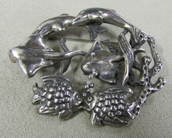 Sterling Silver Ocean Animal Pin from Mexico + - Gem