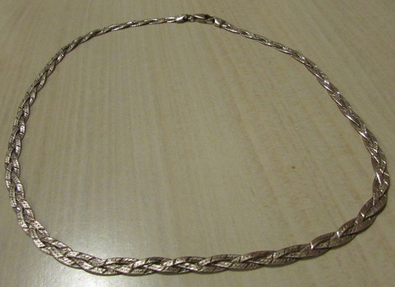 Sterling Silver Braided 18" Chain + - Gem