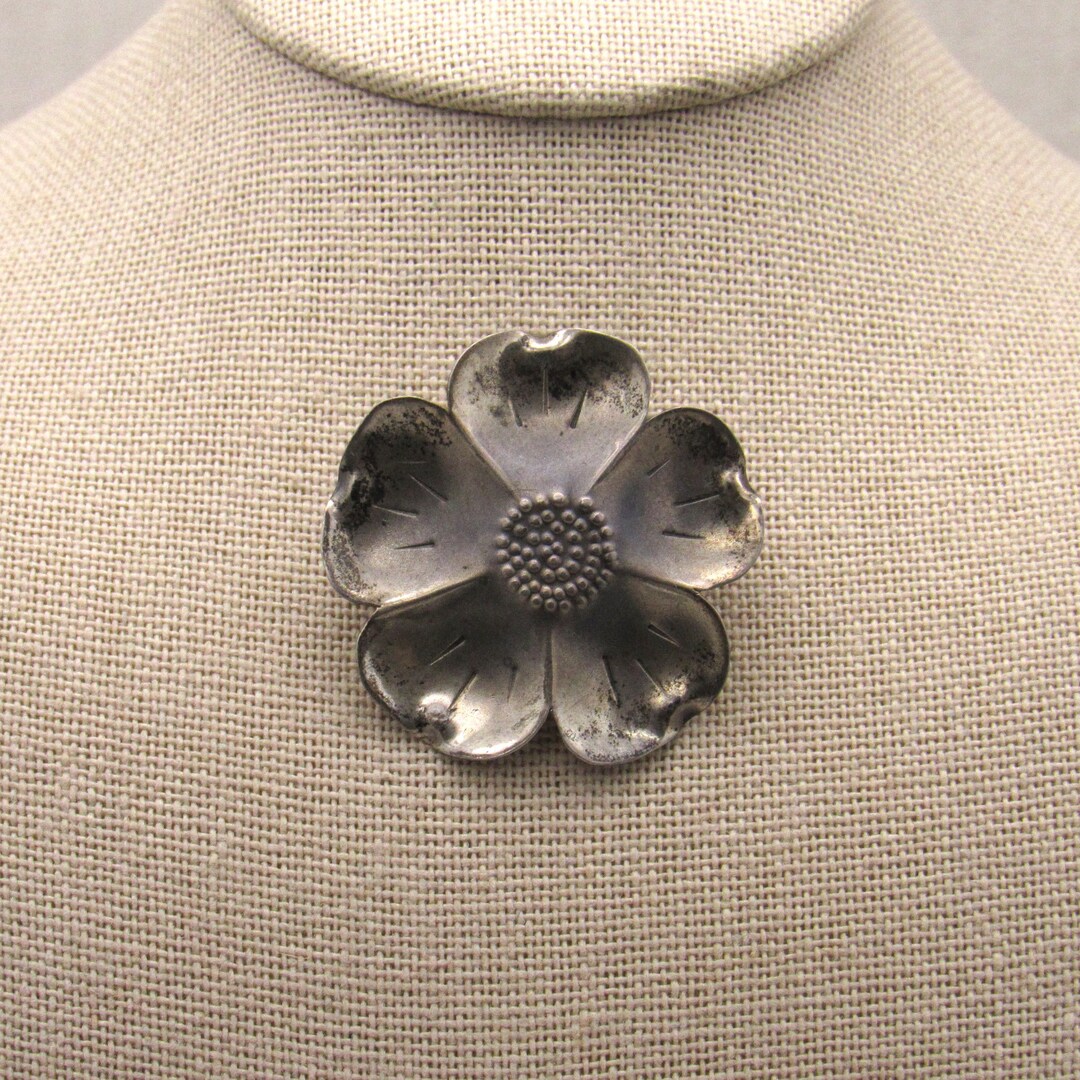 Sterling Silver Dogwood Flower Pin + - Etsy