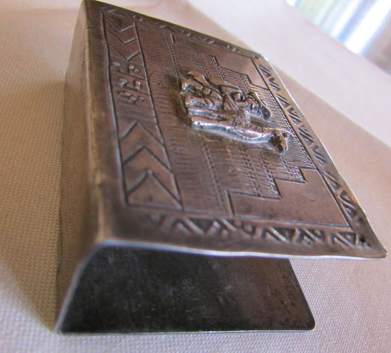 Sterling Silver Business Card Holder From Peru Llama and Man Design ...