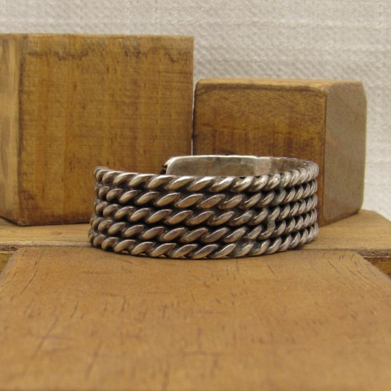 Sterling Silver 5 Rows of Twisted Silver Cuff Bracele… - Gem