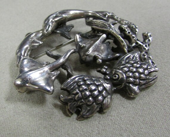 Sterling Silver Ocean Animal Pin from Mexico + - Gem