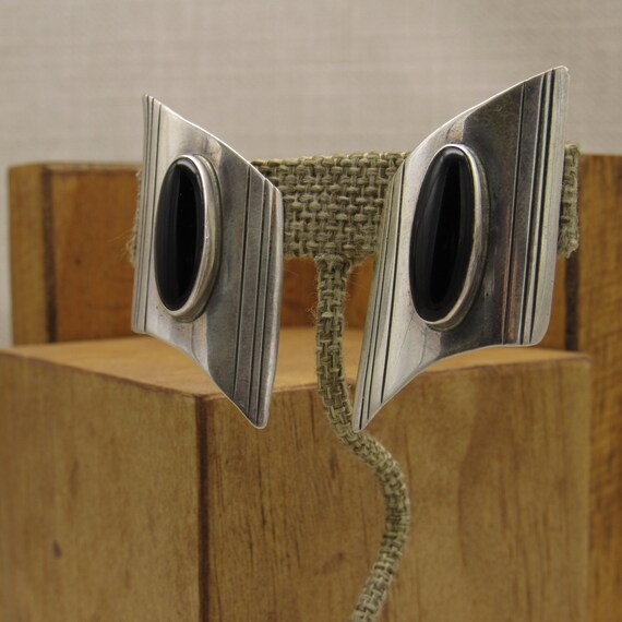 Allen & Paula Boyd Black Onyx and Sterling Silver Cli… - Gem