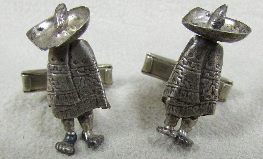 Sombrero, Sarape and Sandals Sterling Silver Cuff Links + - Etsy